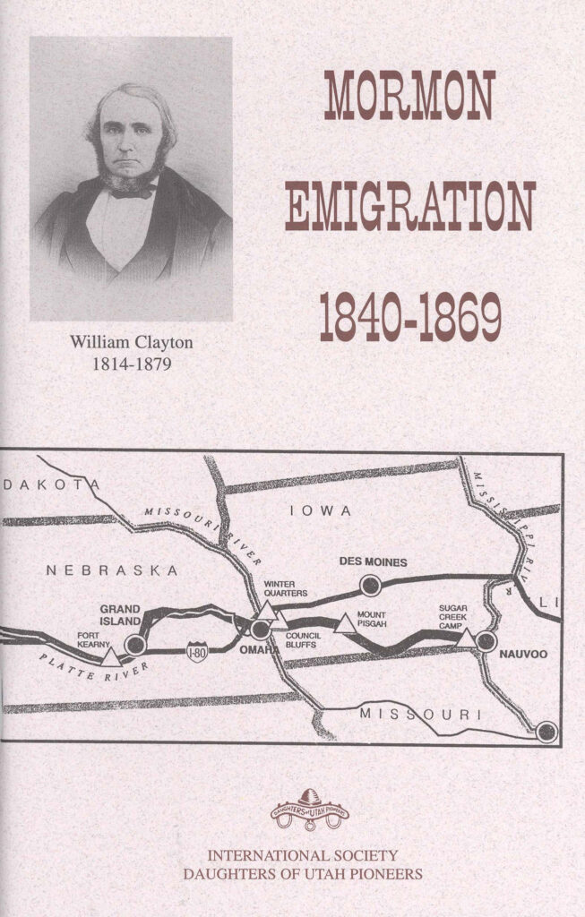 Mormon Emigration, 1840-1869 – Daughters of Utah Pioneers